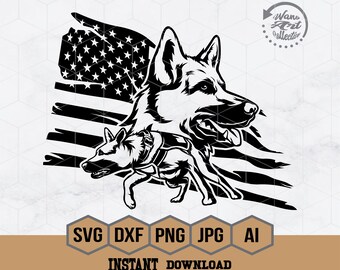 K9 Police Dog Svg Dog Head Svg Thin Blue Line German - Etsy