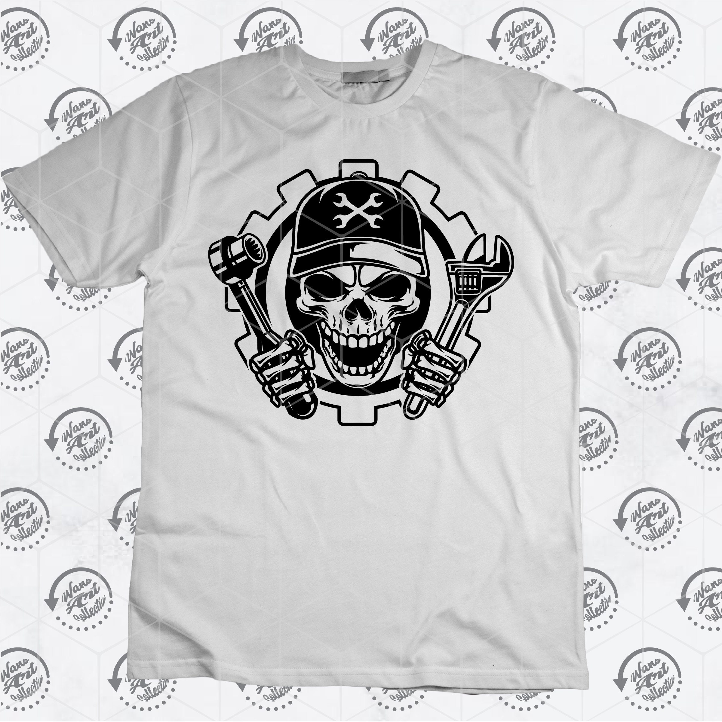 Skull Mechanic Svg File | Mechanic Svg | Mechanic Shirt | Patriotic ...