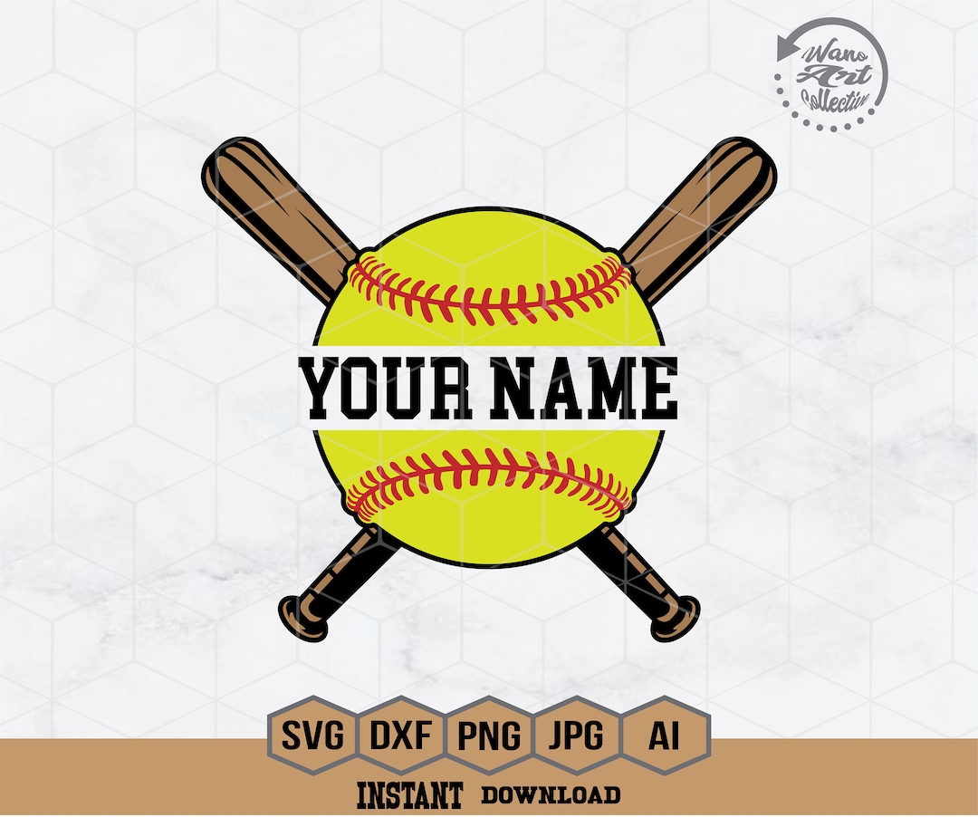 Personalized Name | Softball Bat Svg | Softball Svg | Softball Mom Svg ...