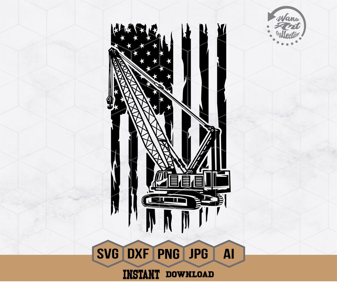 US Crane Svg | Heavy Equipment Svg | Construction Machine Svg | Crane ...