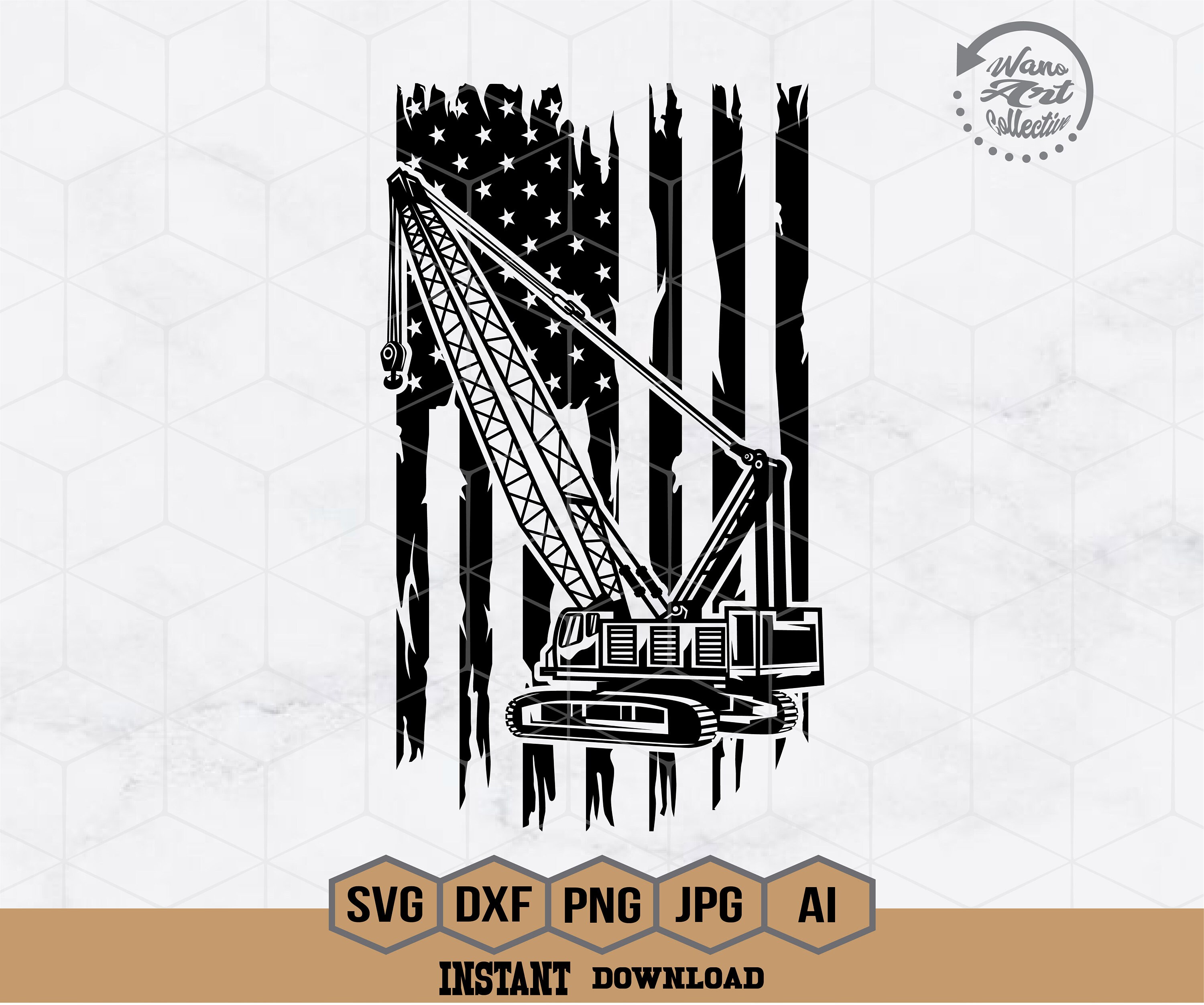 US Crane Svg Heavy Equipment Svg Construction Machine Svg Crane Clipart ...