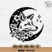 Floral Fox Svg | Flower Fox Svg | Fox in the Moon Svg | Floral Moon Fox ...