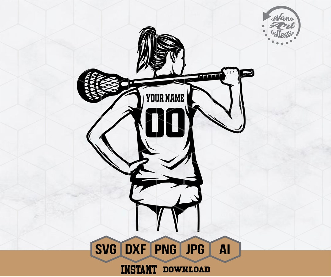 Female Lacrosse Player Svg | Personalized Name | Lacrosse Svg ...