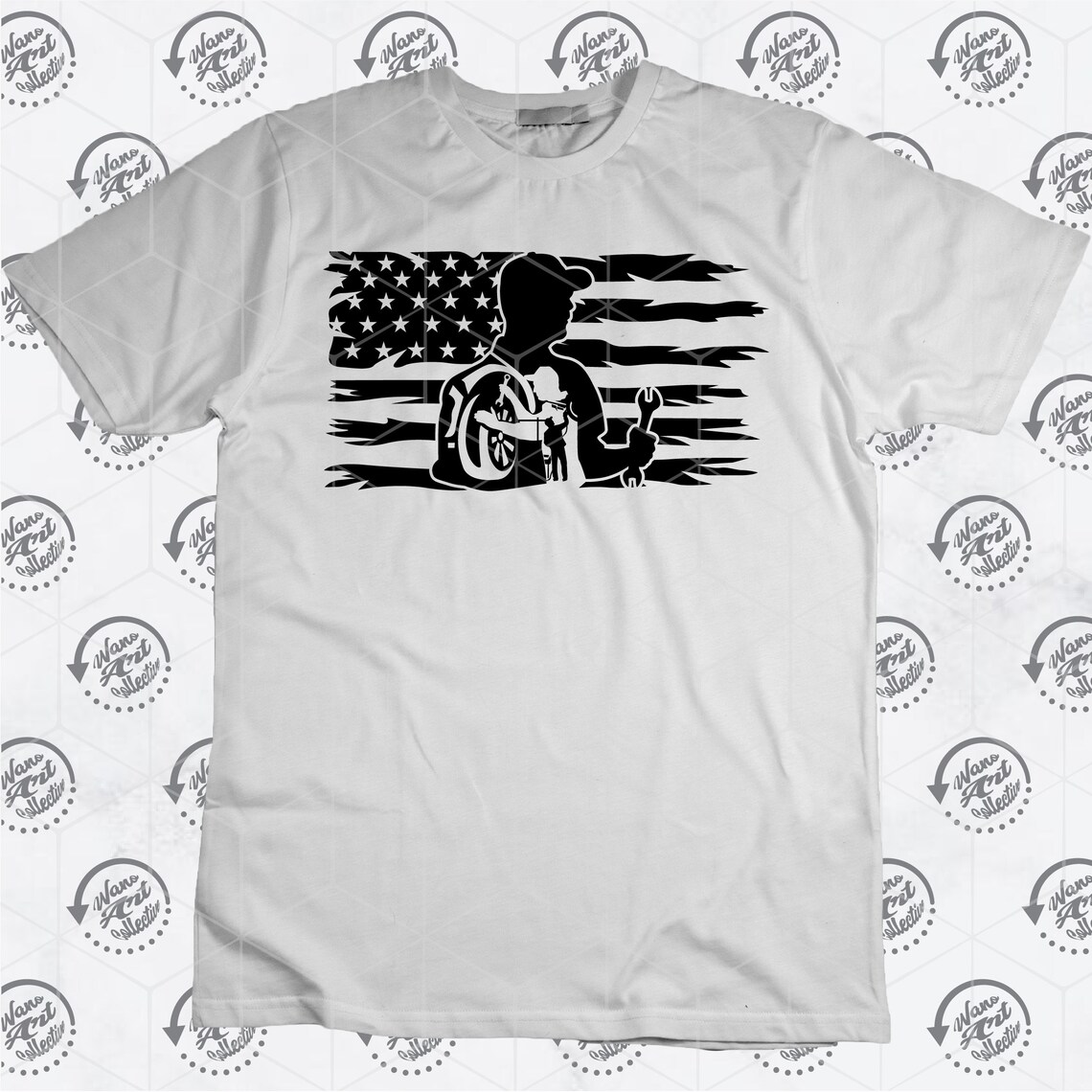 US Mechanic Silhouette Svg USA Mechanic Clipart Mechanic - Etsy