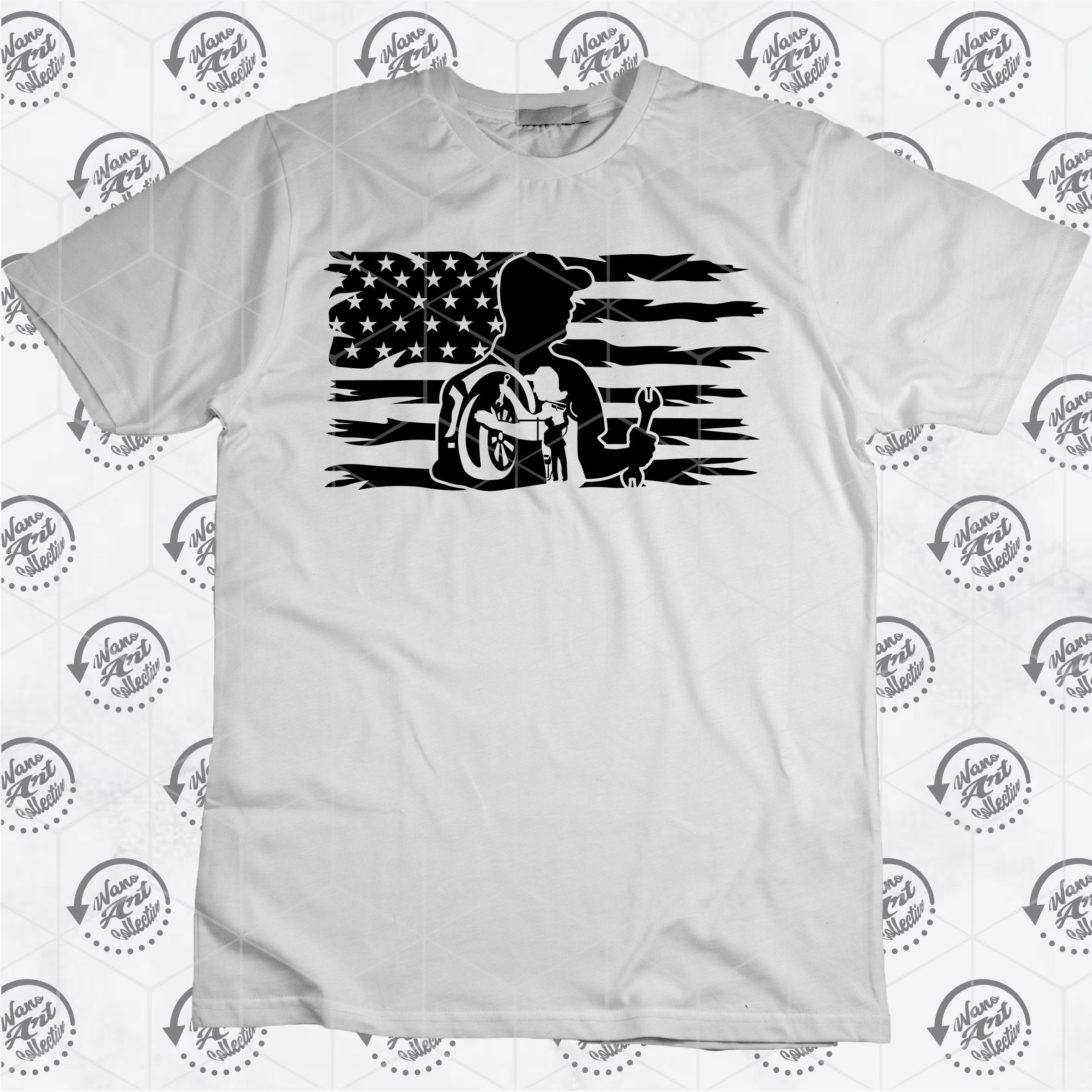 US Mechanic Silhouette Svg USA Mechanic Clipart Mechanic - Etsy