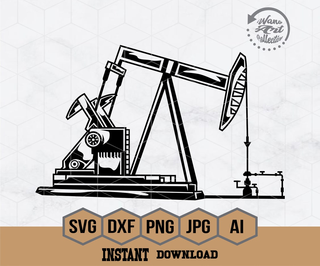 Oil Rig Svg, Oil Drill Svg, Oil Pump Svg, Oil Field Svg, Oil Derrick ...