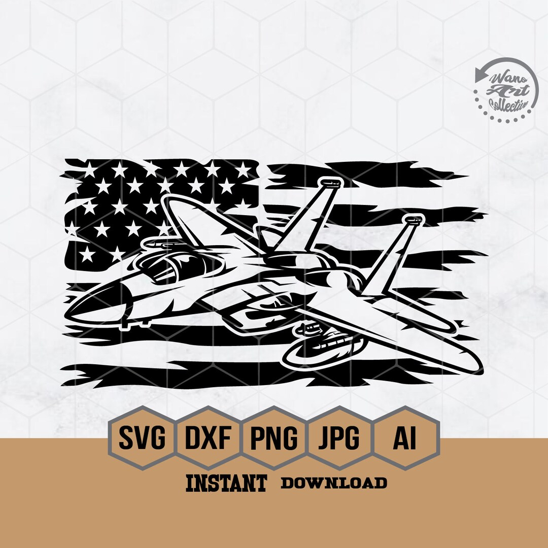 US Fighter Jet Svg | Air Force Cut File | Military Jet Stencil | Air ...
