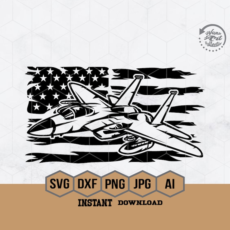 US Fighter Jet Svg | Air Force Cut File | Military Jet Stencil | Air ...