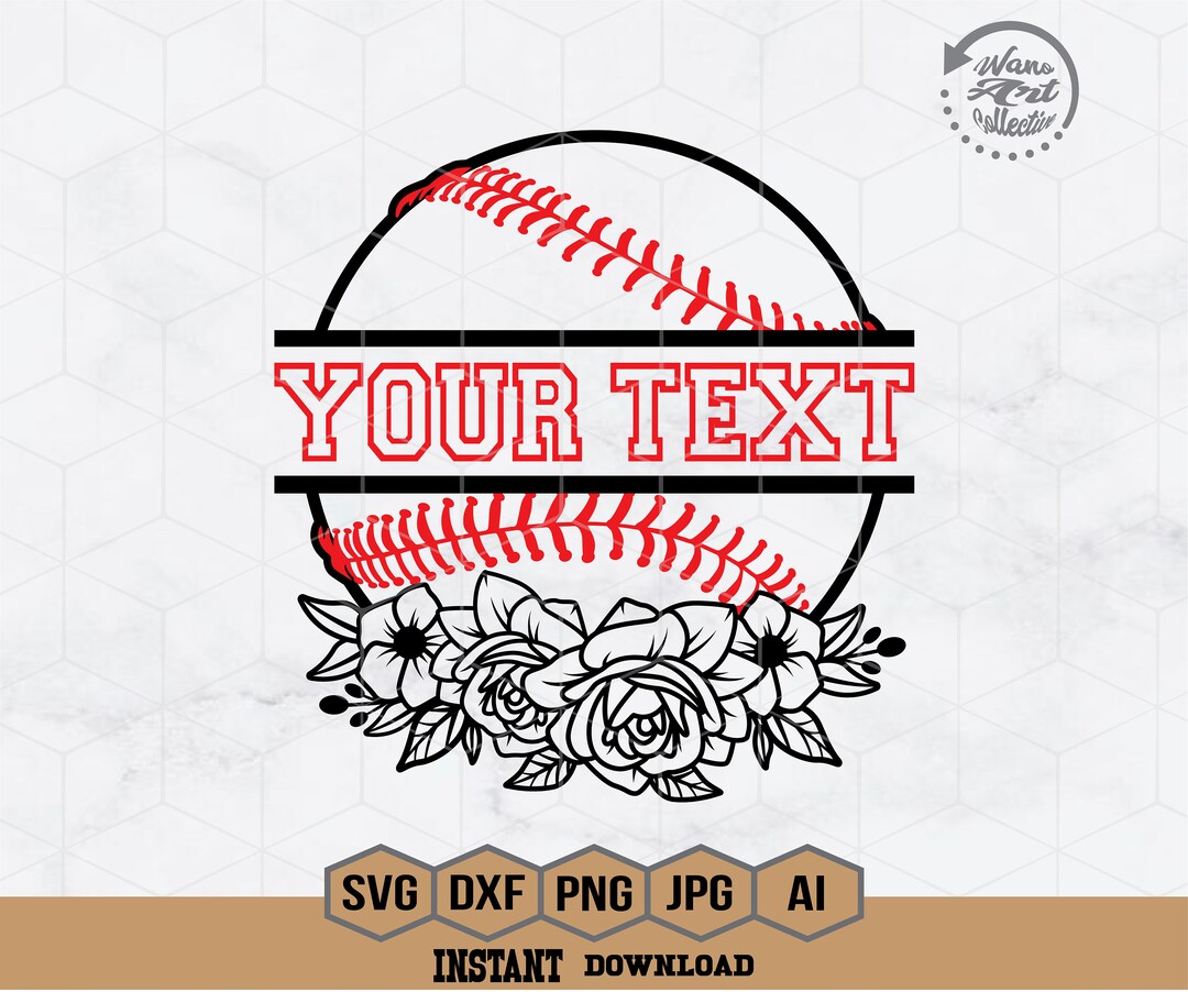 Split Baseball Svg | Personalized Name Svg | Baseball Game Svg ...