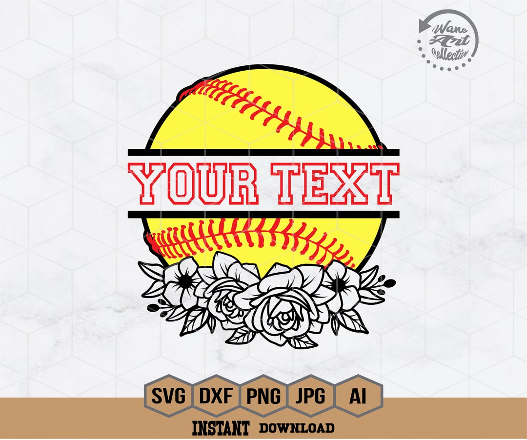 Split Softball Svg | Personalized Name Svg | Softball Game Svg ...