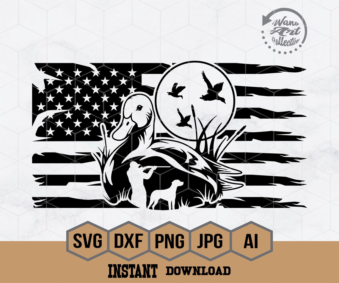 US Hunting Duck SVG File Hunting Scene Svg Duck Hunting Svg Mallard ...