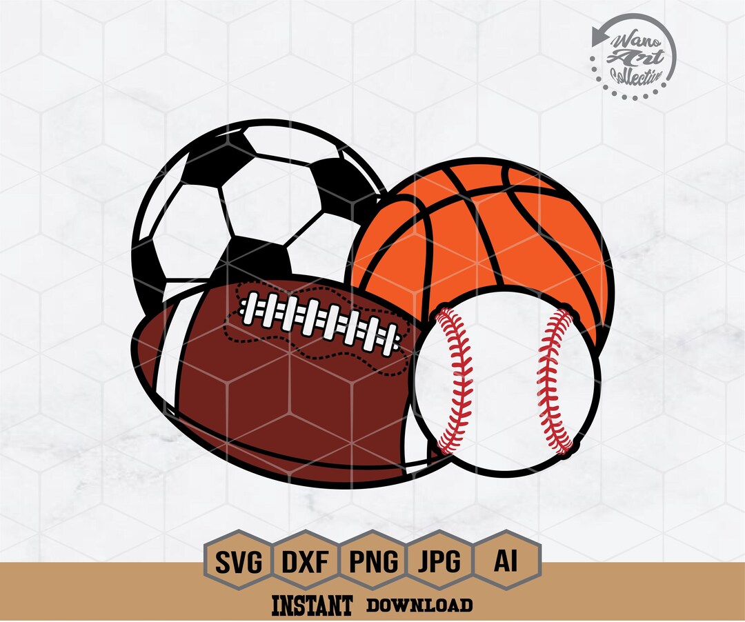 Sports Ball Svg | Baseball Svg | Football Svg | Soccer Ball Svg ...