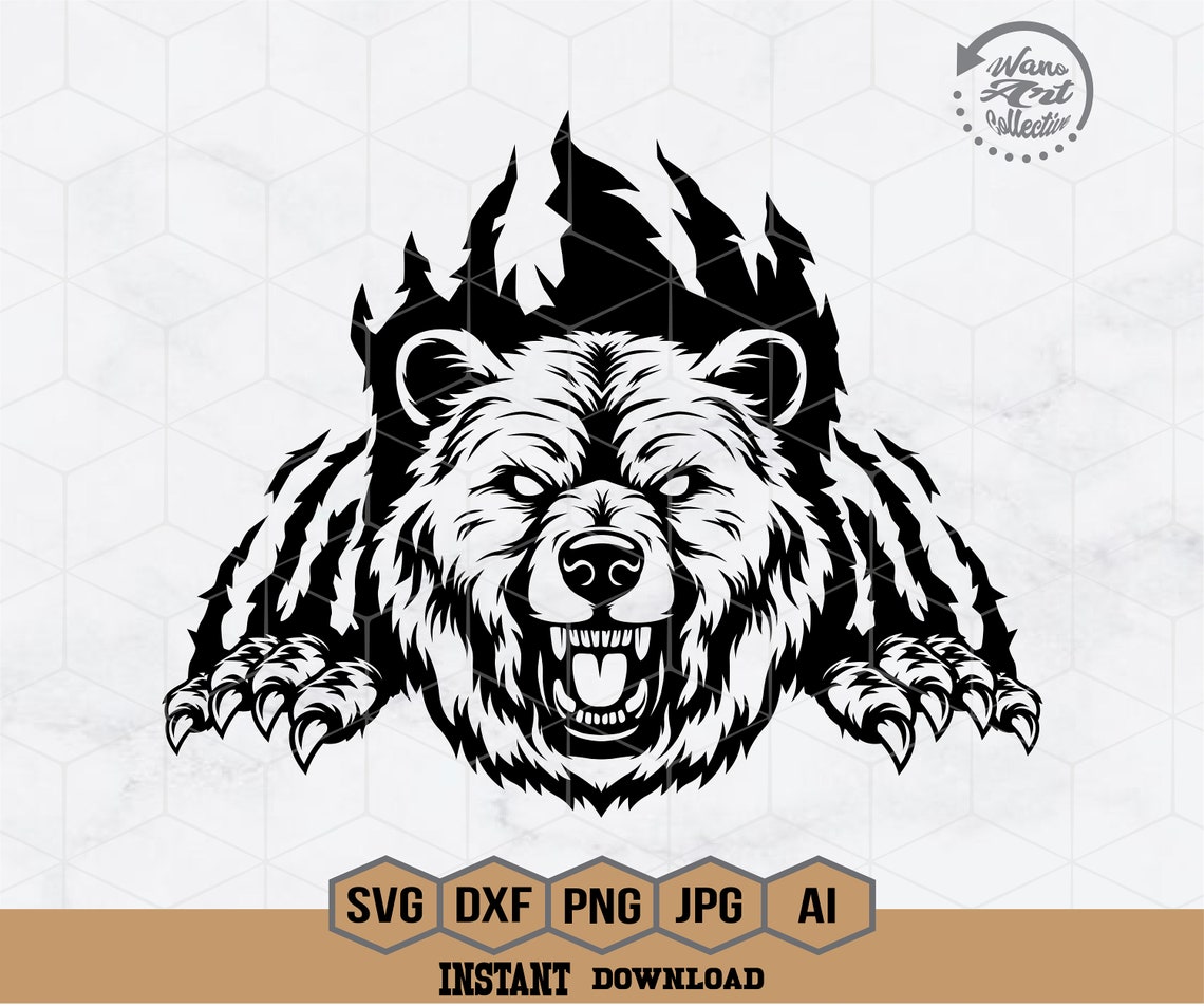 Bear Scratch Svg | Grizzly Bear Svg | Bear Claw Svg | Bear Clipart ...