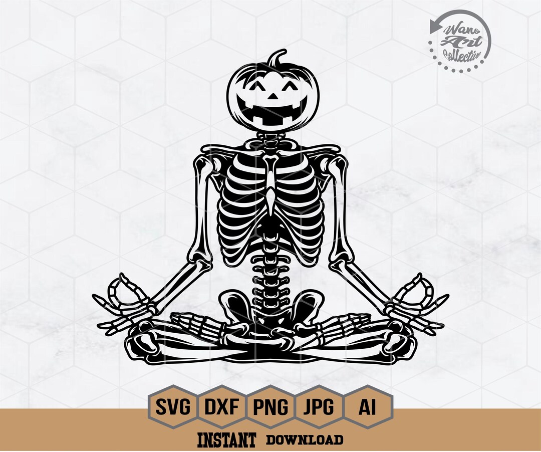 Skeleton Halloween Svg | Pumpkin Head Svg Svg | Spooky Skeleton Svg ...