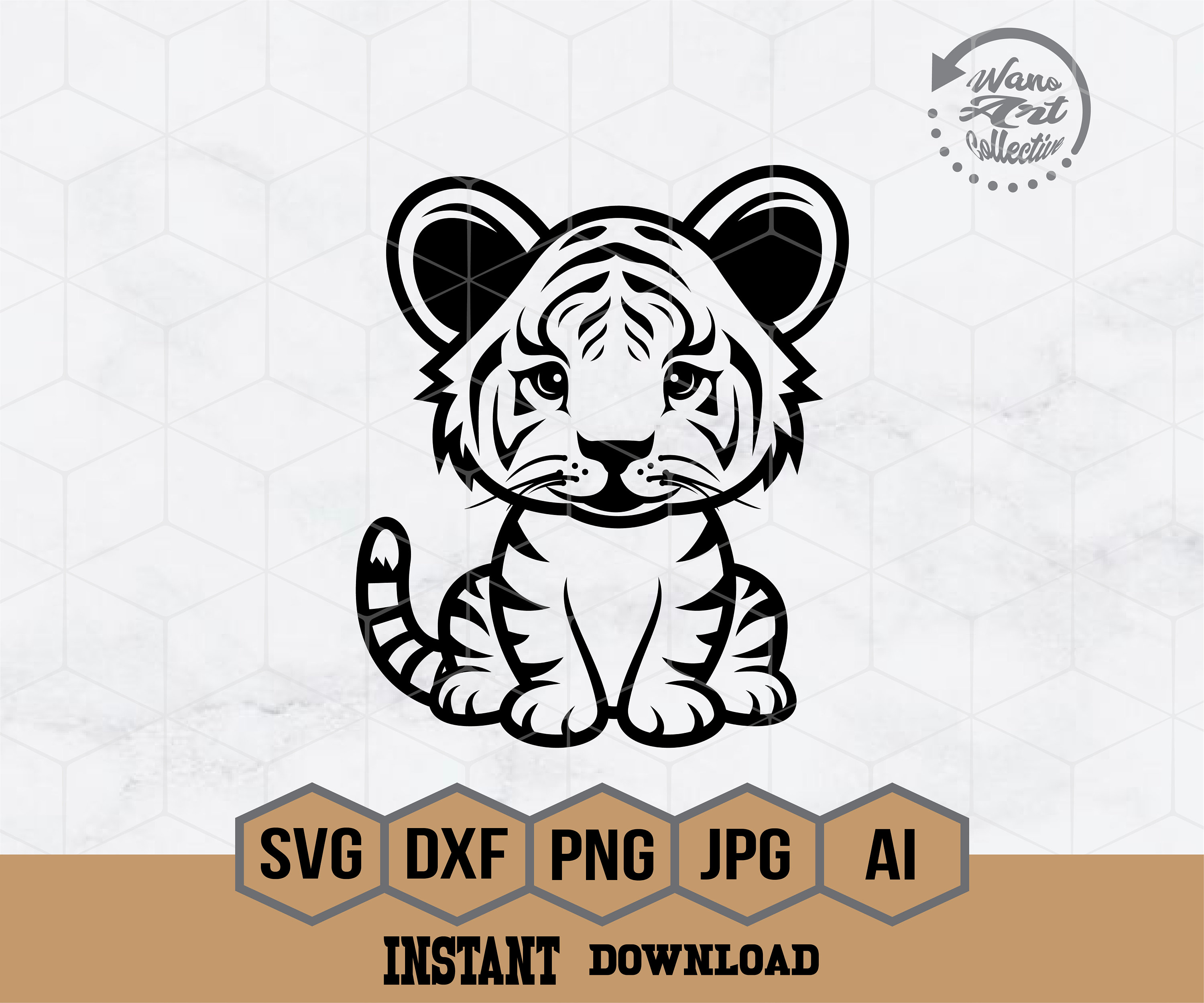 Cute Tiger Svg Baby Tiger Svg Tiger Sitting Svg Zoo - Etsy