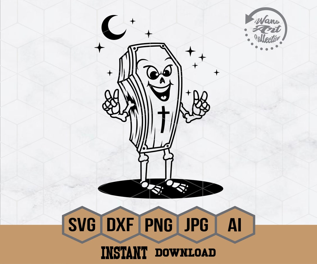 Coffin Svg, Halloween Svg, Halloween Party Clipart, Skeleton Coffin Svg ...