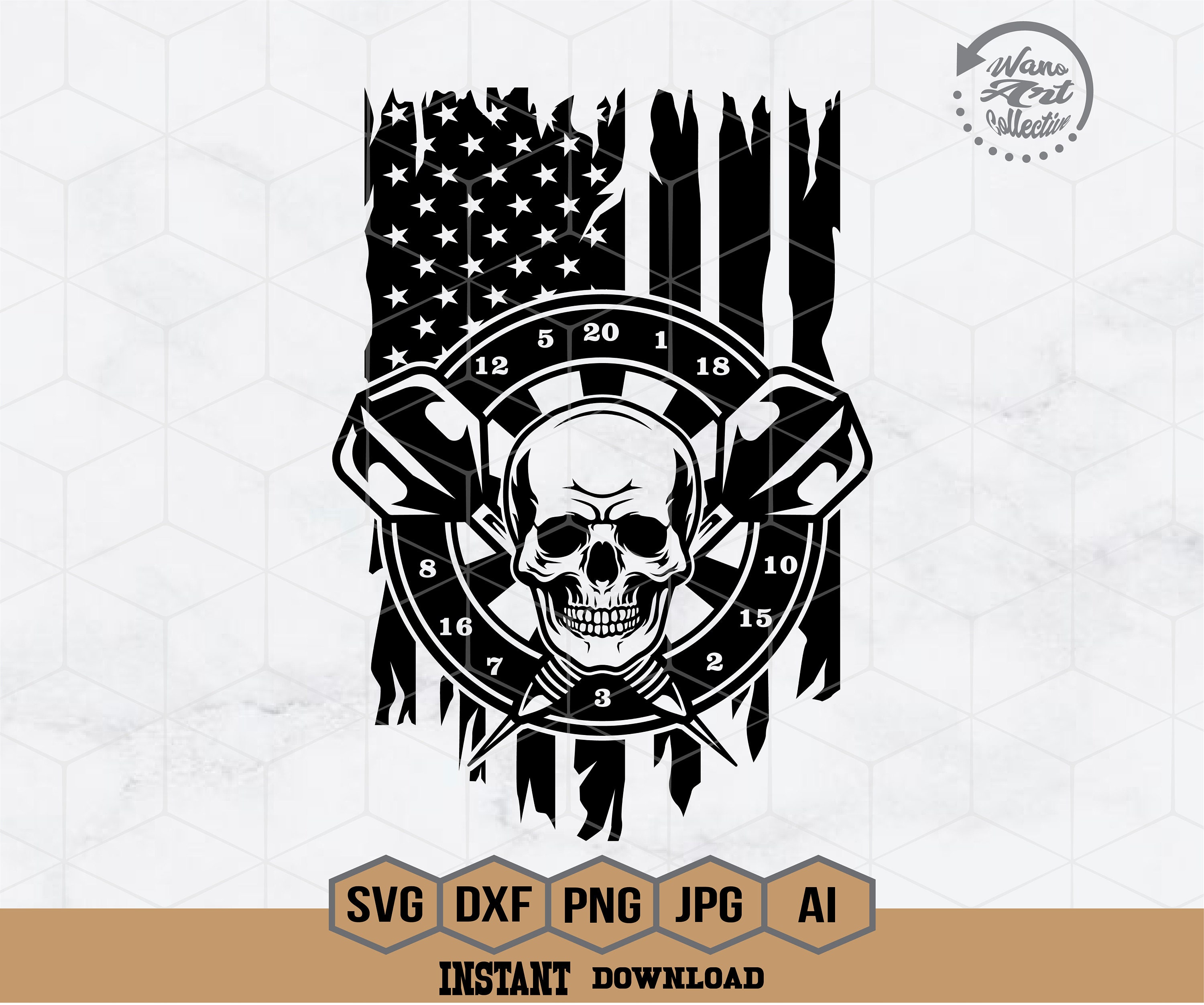 US Skull Dartboard Svg Dart Game Svg Skull Svg Dart Target Svg Darts ...