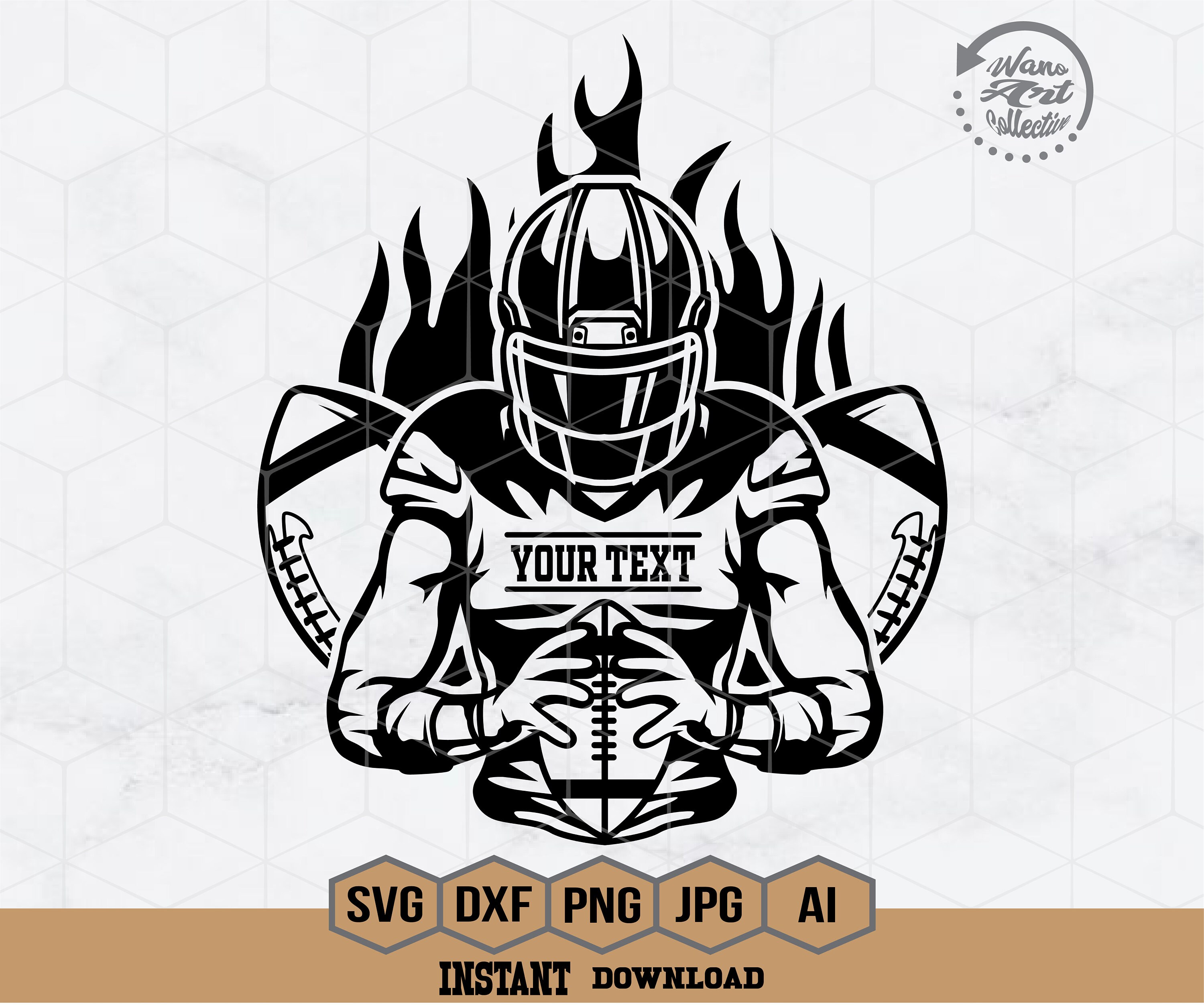 American Football Player Svg File Football Svg Football Png - Etsy