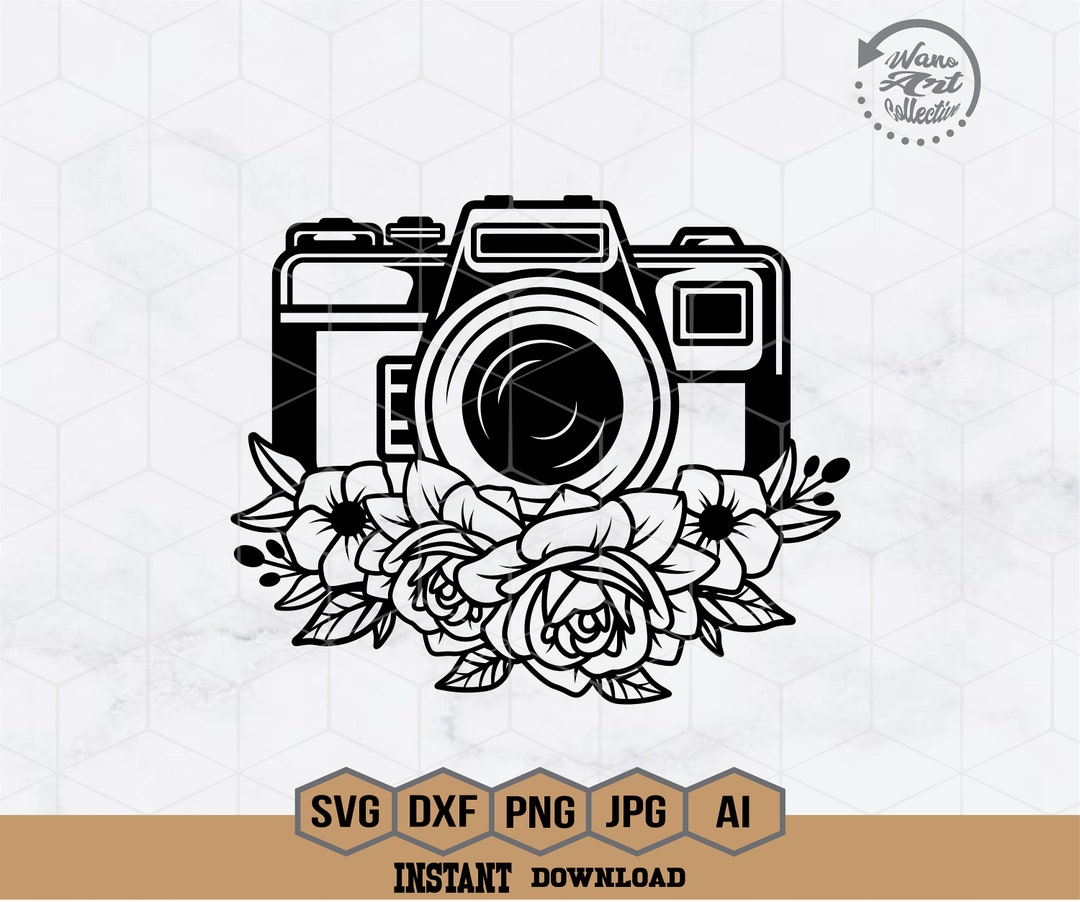 Floral Camera Svg | Camera Svg | Camera With Flowers Svg | Flower ...