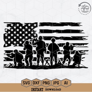 US Soldier Svg | Veteran Svg | Army Svg | Combat Scene Svg | Memorial ...