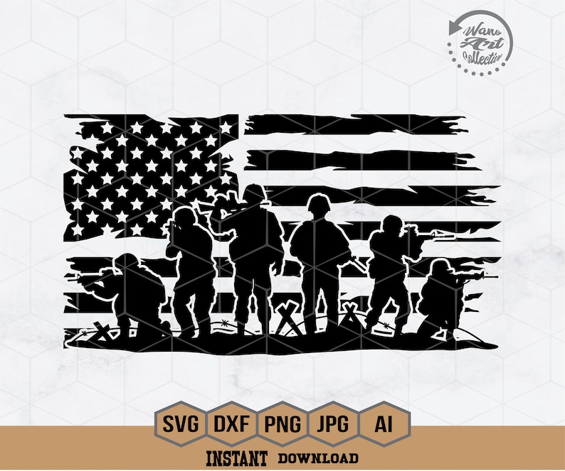 US Soldier Svg | Veteran Svg | Army Svg | Combat Scene Svg | Memorial ...