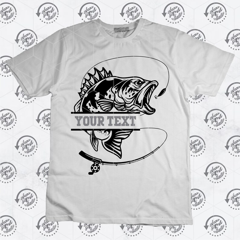 Bass Fishing Monogram Svg, Fishing Svg, Bass Name Fish Svg, Bass ...
