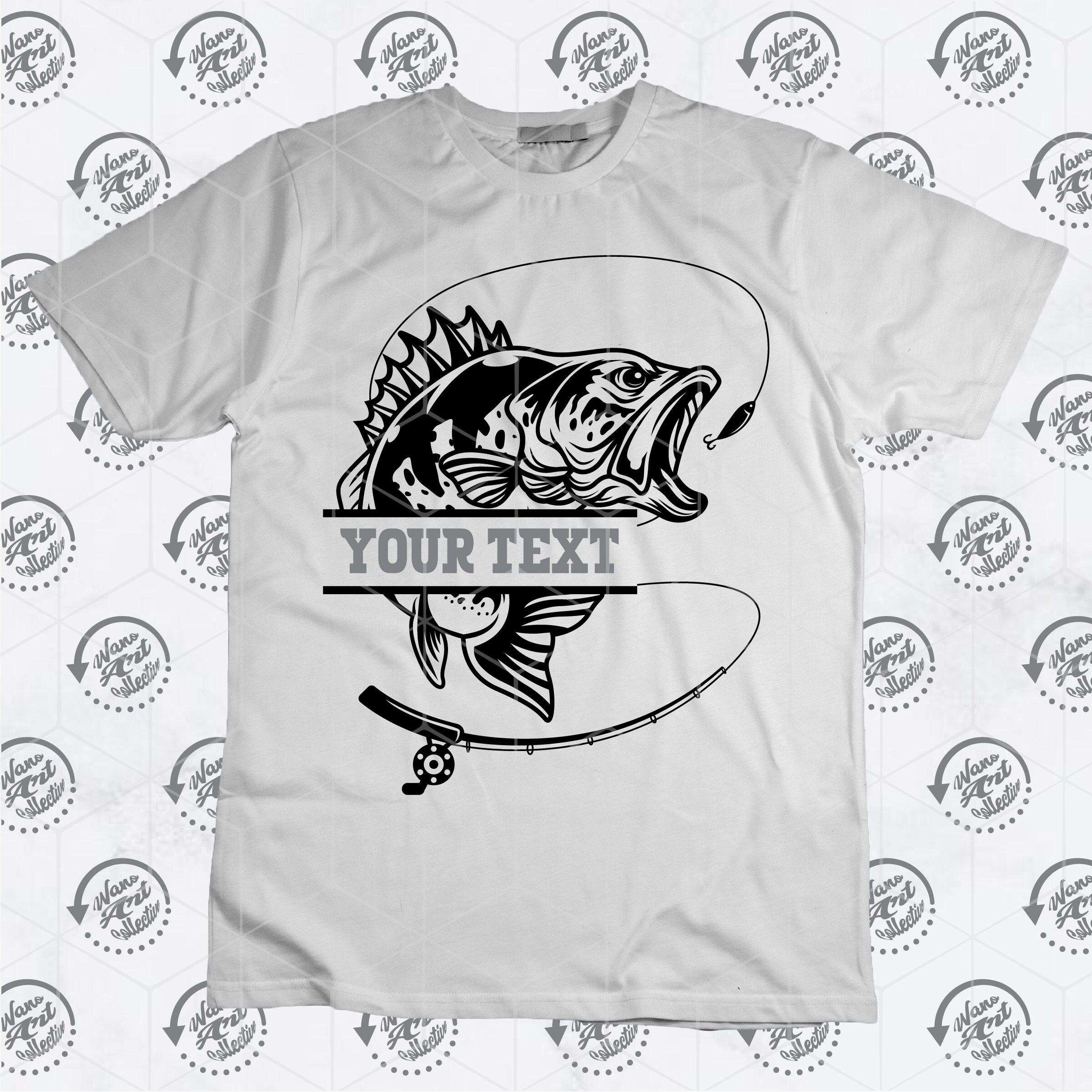 Bass Fishing Monogram Svg, Fishing Svg, Bass Name Fish Svg, Bass ...