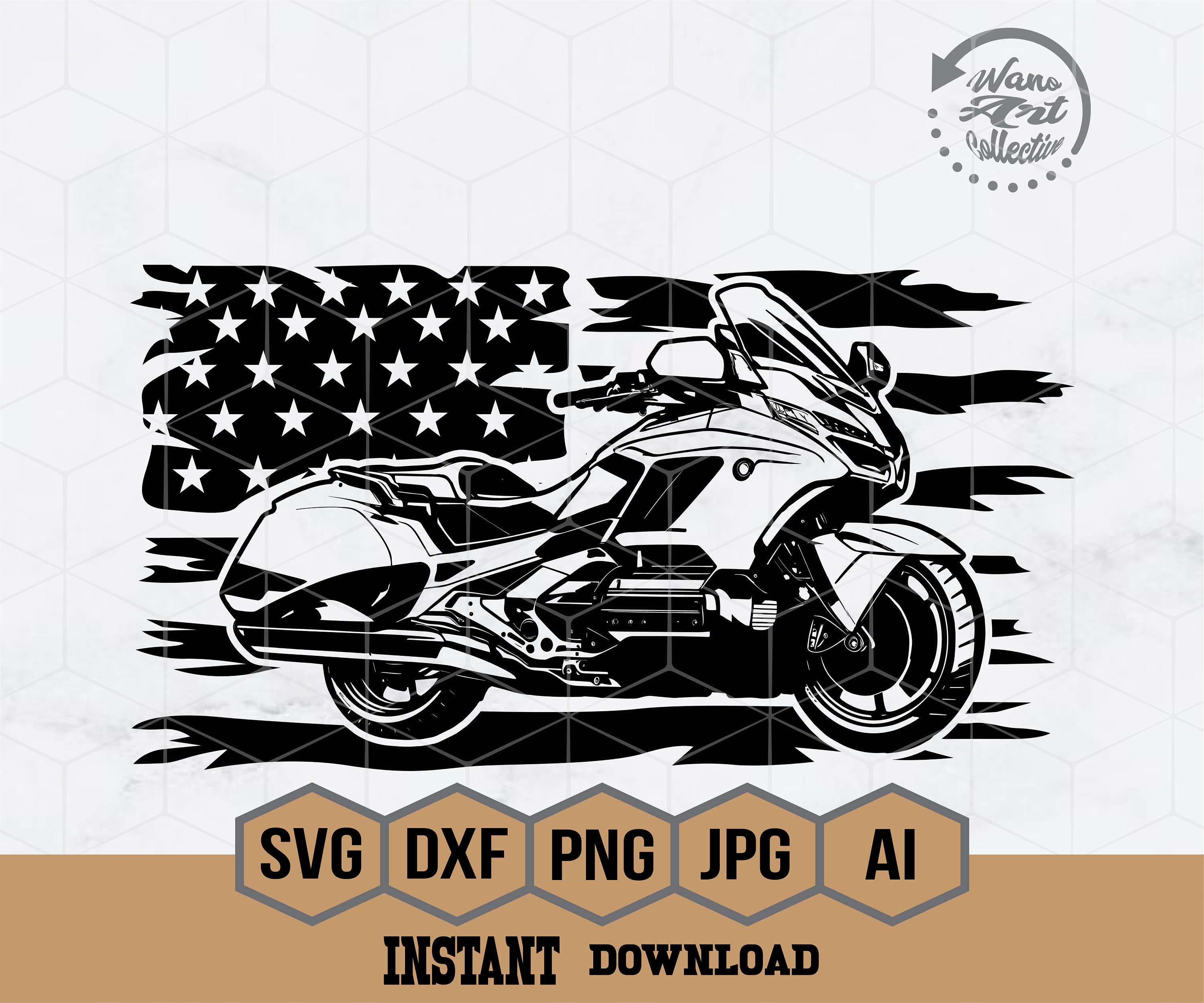 US Touring Motorcycle Svg Motorcycle Svg Biker Svg US Trike Motorcycle ...