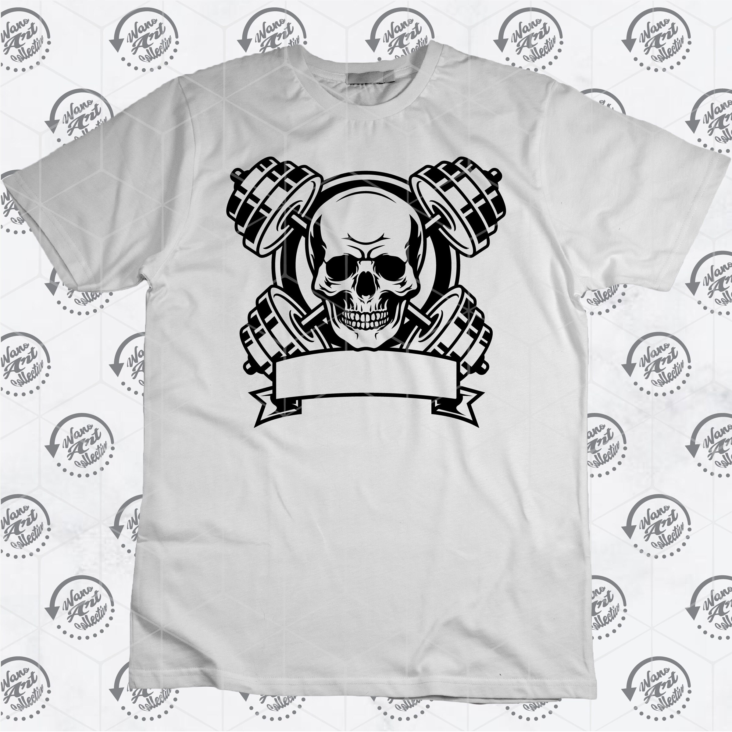 Skull Barbell Svg Skull Fitness Svg Barbell Svg Skeleton Gym Svg ...