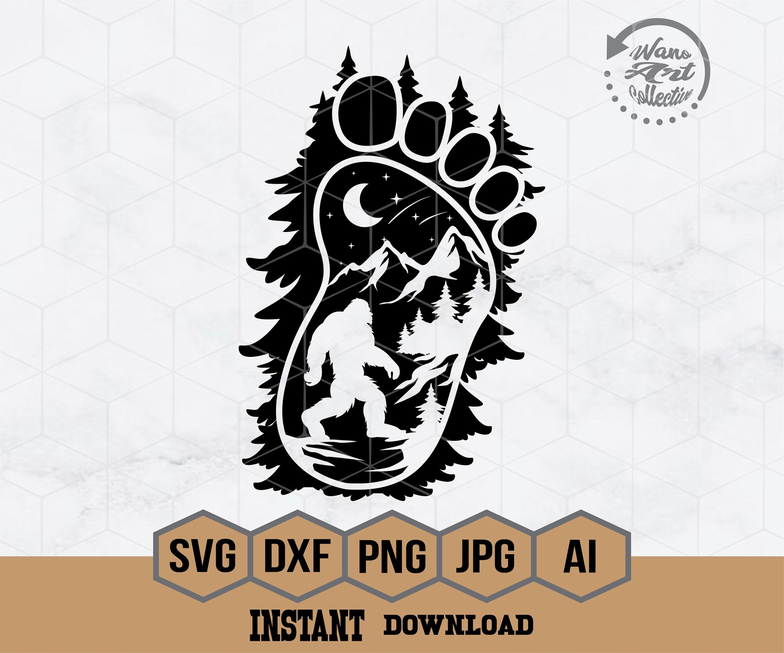 Bigfoot SVG | Big Foot SVG | Wild Monster Svg | Forest Scene Svg ...