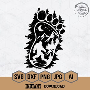 Bigfoot SVG | Big Foot SVG | Wild Monster Svg | Forest Scene Svg ...