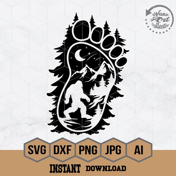 Big Foot Scene Dxf Files - Etsy