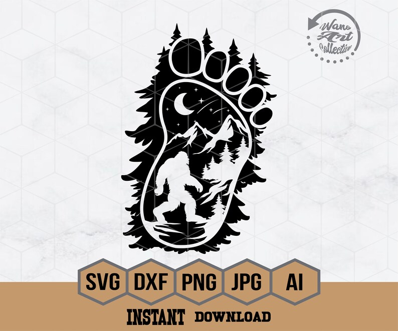 Bigfoot SVG | Big Foot SVG | Wild Monster Svg | Forest Scene Svg ...