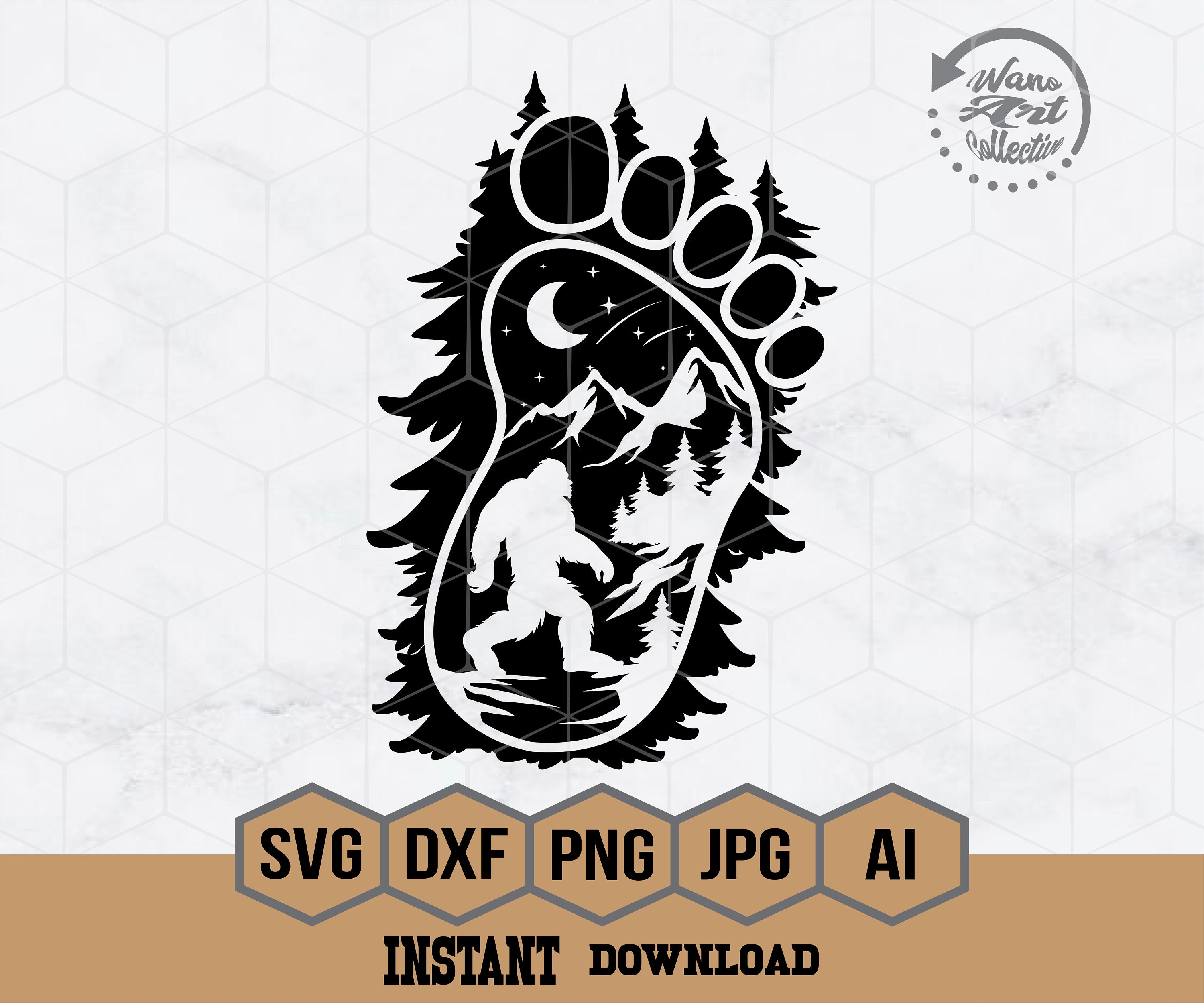 Bigfoot SVG | Big Foot SVG | Wild Monster Svg | Forest Scene Svg ...