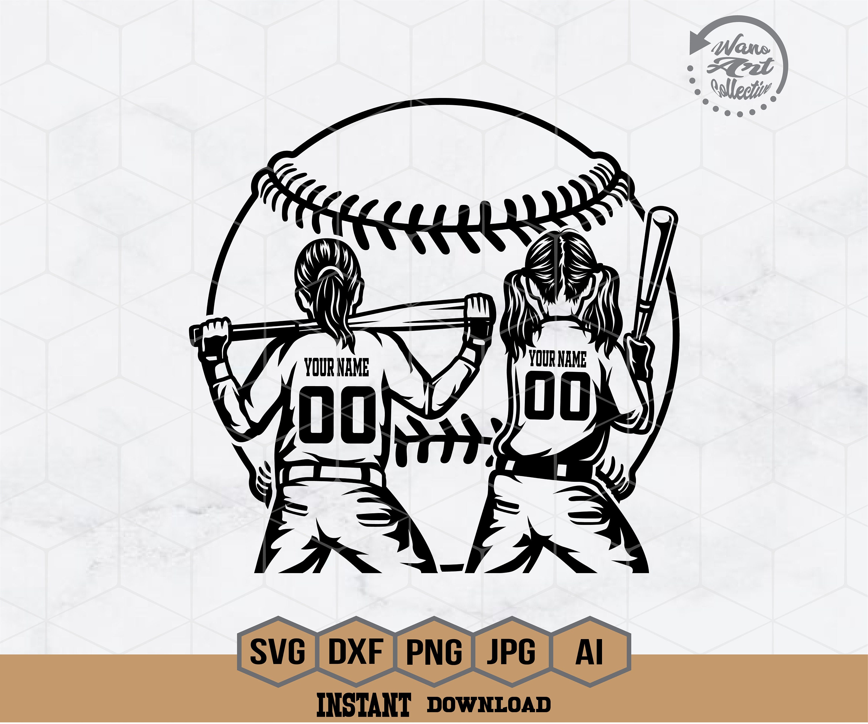 Softball Kids Player Svg | Personalized Name | Softball Girl Svg ...