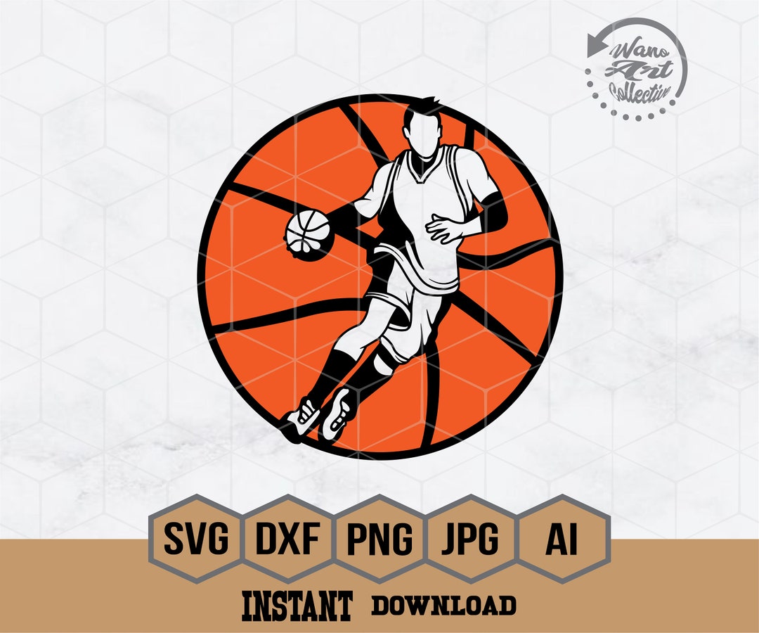 Basketball Player Svg | Basketball Svg | Dribbling the Ball Dxf | Eps ...