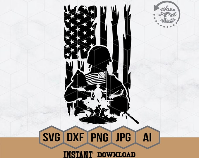 Combat Soldier Scene Svg | Military Svg | US Army Svg | Battle Scene ...