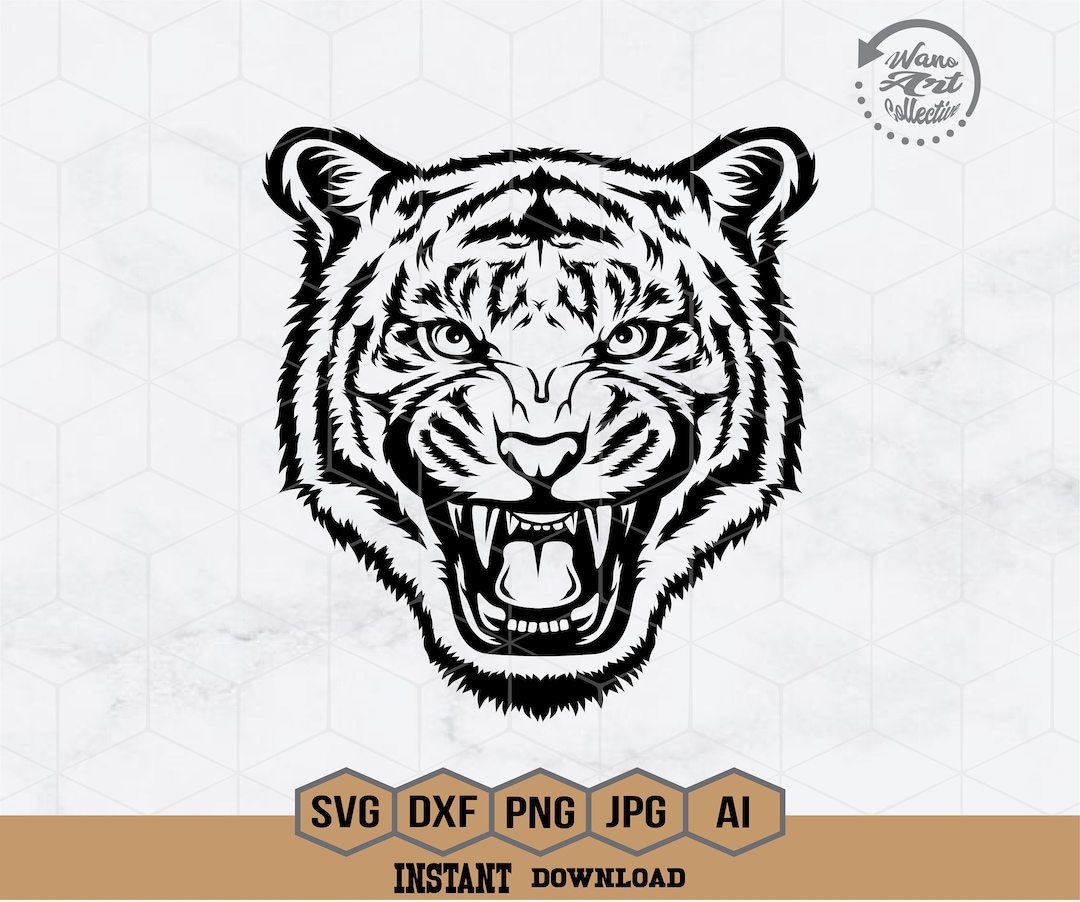 Tiger Head Svg | Tiger Svg | Tiger Angry Svg | Tiger Clipart | Beast ...