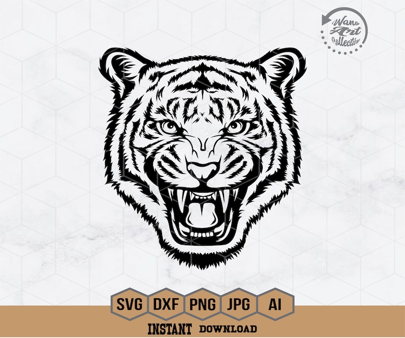 Tiger Head Svg Tiger Svg Tiger Angry Svg Tiger Clipart Beast Animal Svg ...