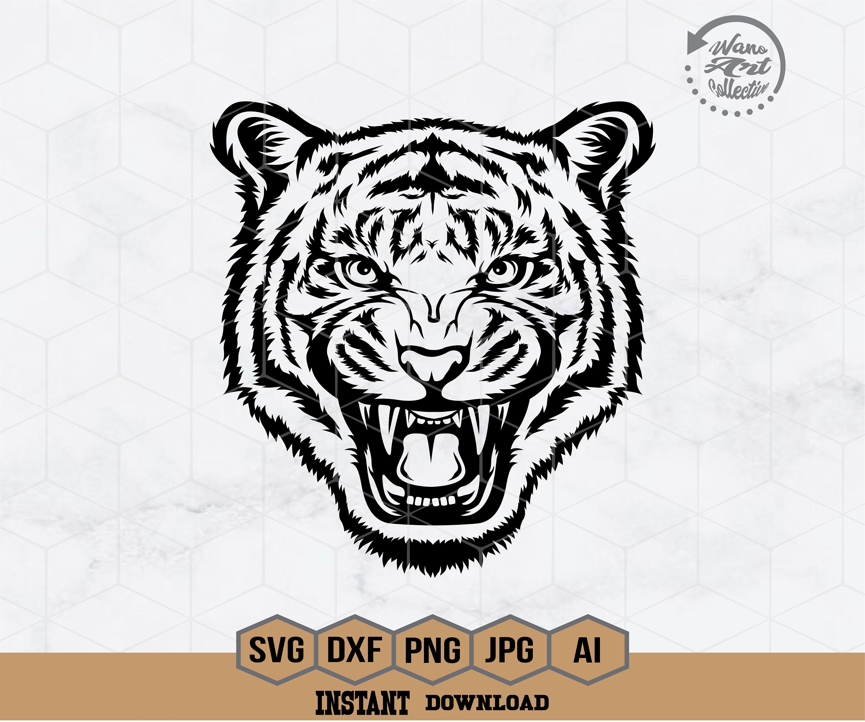 Tiger Head Svg Tiger Svg Tiger Angry Svg Tiger Clipart Beast Animal Svg ...