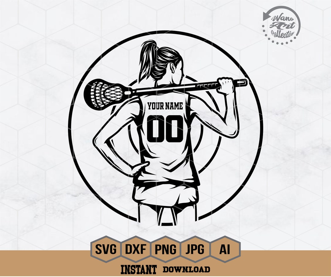 Personalized Name | Female Lacrosse Player Svg | Lacrosse Svg ...