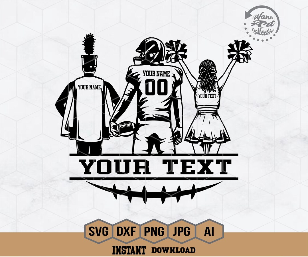 Football Player Svg | Cheerleader Svg | Marching Band Svg | Football ...