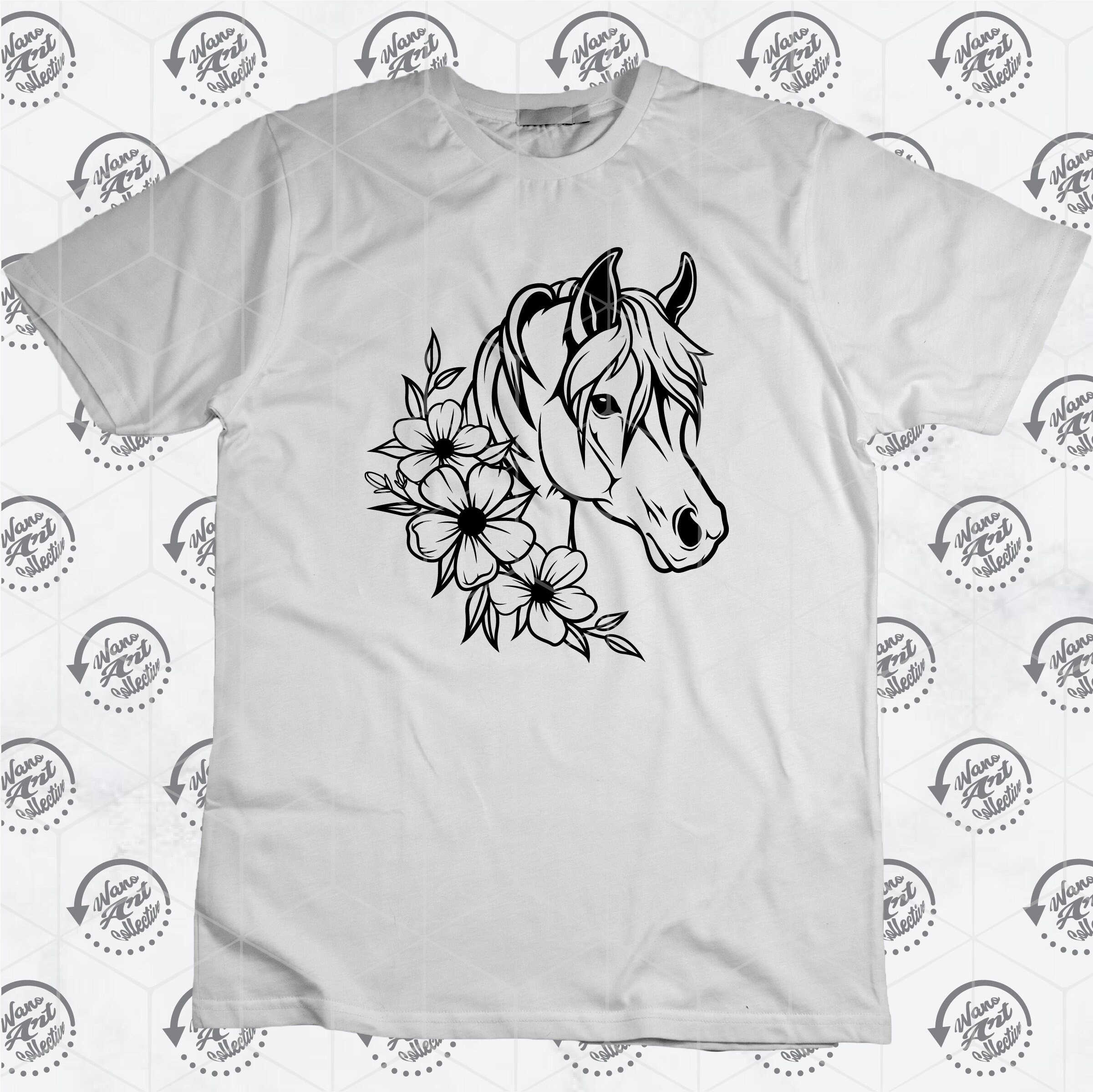 Horse SVG File Horse With Flowers Svg Horse Cutfile - Etsy