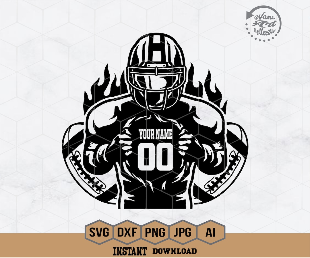 Personalized Name | Football Player Svg | American Football Svg ...