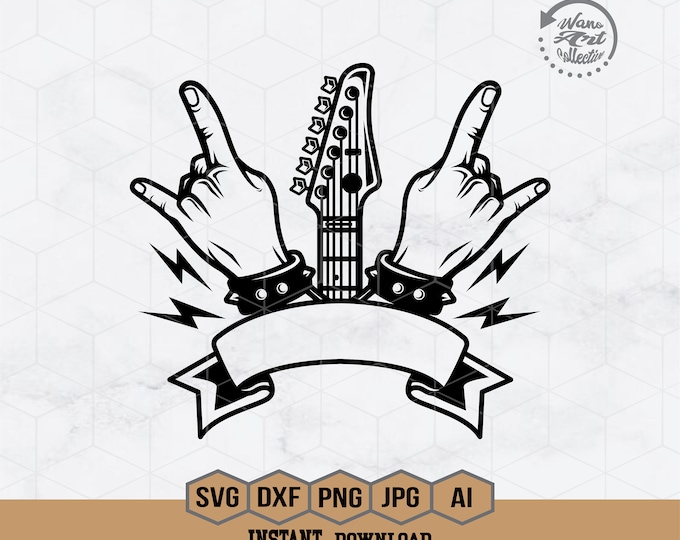 Rock Svg, Guitar Svg, Rock and Roll Svg, Rock Concert Svg, Music Svg ...