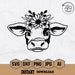 Floral Baby Cow Svg Cute Cow With Flowers Svg Baby Cow Svg - Etsy