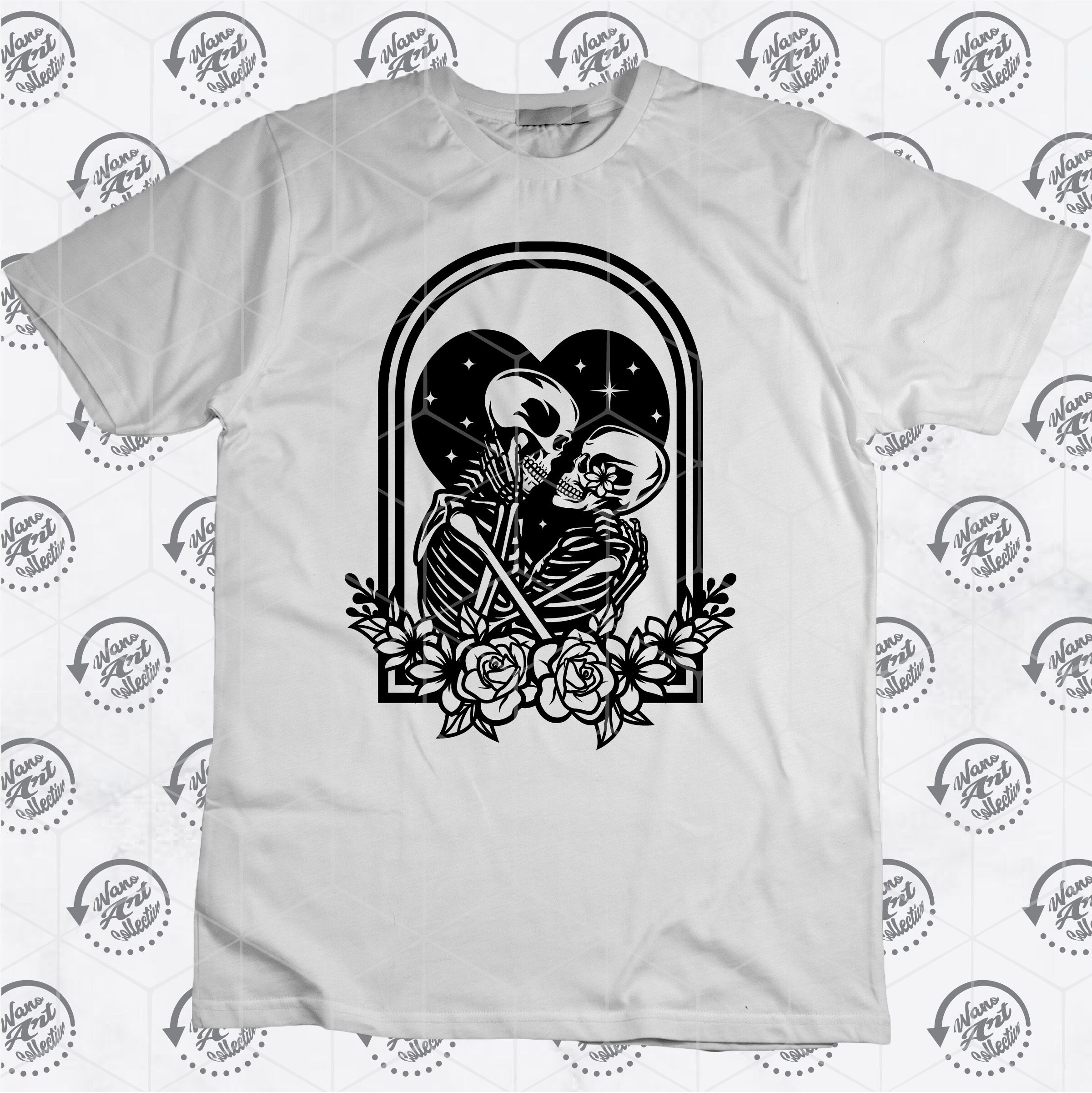 Kissing Skeleton Svg Skeleton Lover Svg Skeleton Svg Lovers Svg Undying Love Svg Floral Skeleton ...