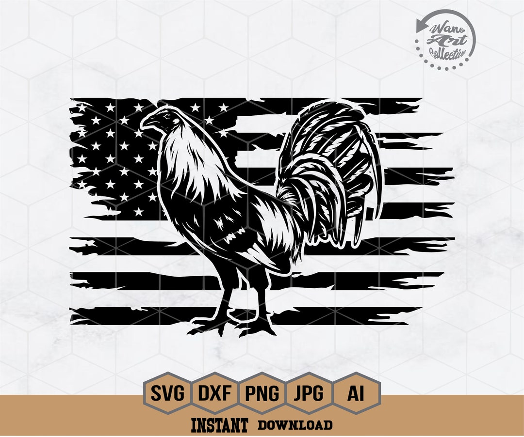 US Chicken Rooster Svg | Cockfighting Svg | Rooster Svg | Fighting ...