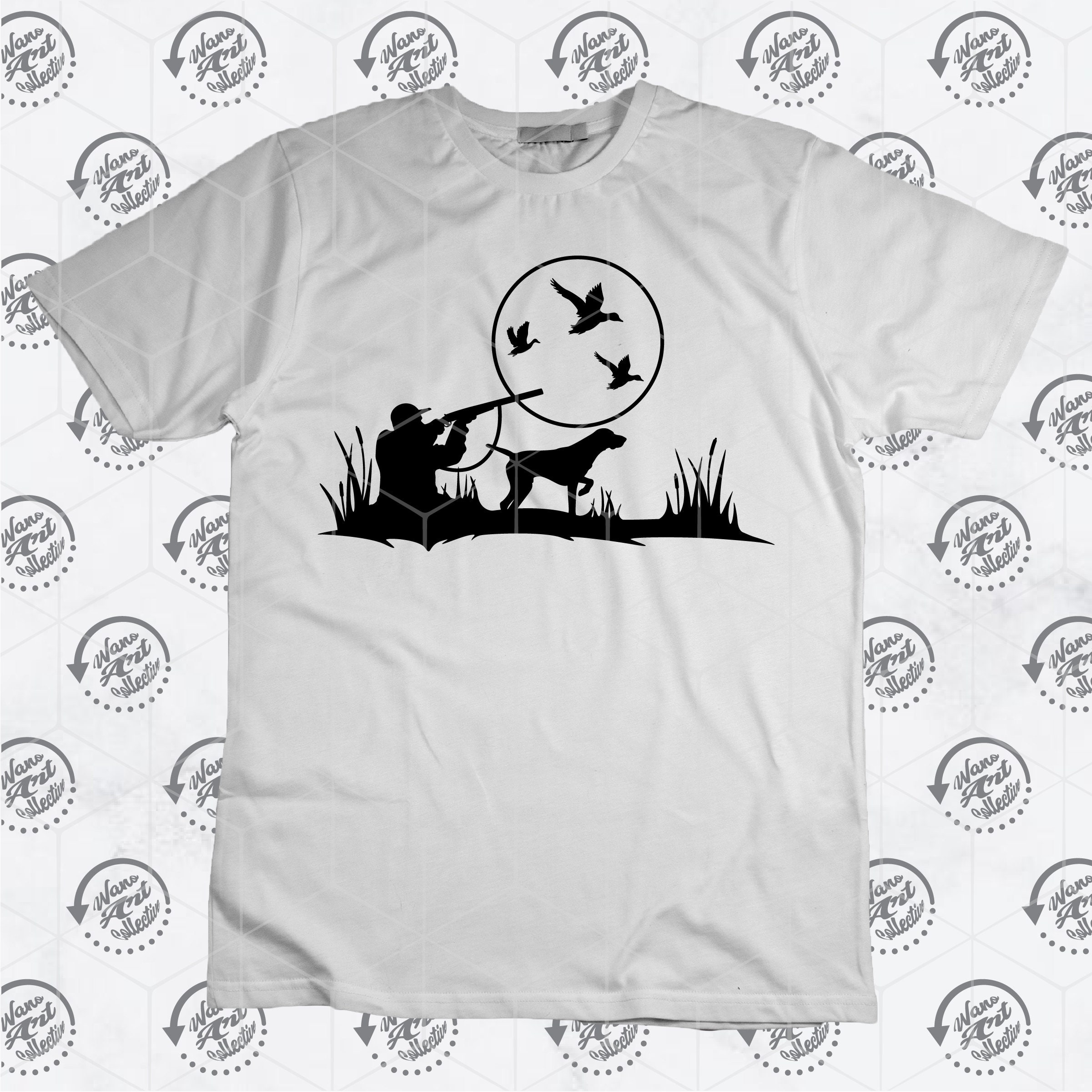 Dog Hunting Duck Clipart, Duck Svg, Duck Hunting Svg, Hunting Scene Svg ...