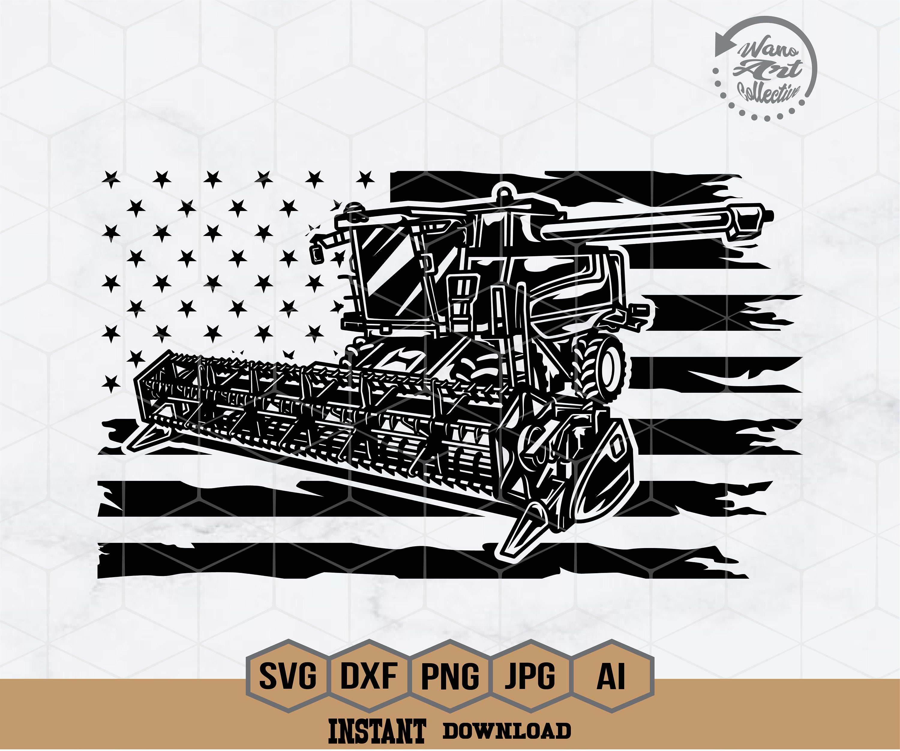 US Combine Harvester Svg Grain Harvester Svg Tractor Svg John Deere ...